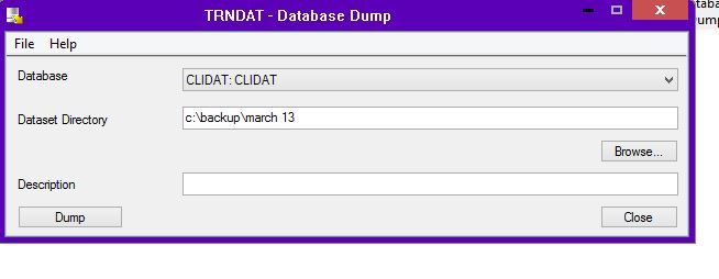 How do I do a DBDUMP? - Abenaki Associates